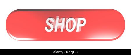 Red rounded rectangle push button RESET - 3D rendering Stock Photo - Alamy