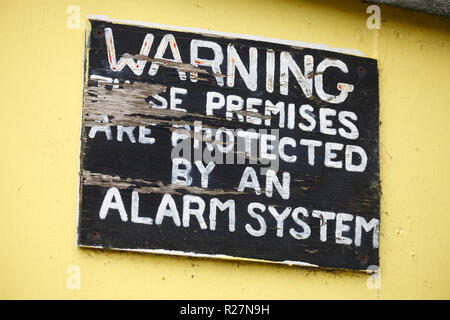 Warning these premises are protected by an alarm system Stock Photo - Alamy