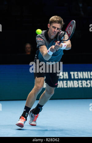 Londres, Inglaterra. 17th Nov, 2018. Kevin Anderson (ZAF) in a match valid for the ATP Finals ...