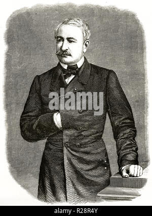 Ferdinand de Lesseps (1805-1894). French diplomat and entrepreneur. Lesseps with his family ...