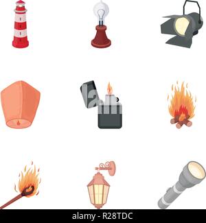 Light source icons set, cartoon style Stock Vector Art & Illustration ...