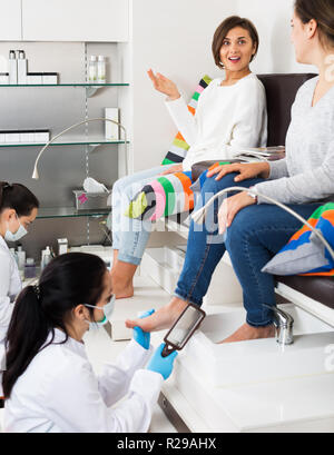 Customer getting pedicure at nail salon Stock Photo - Alamy