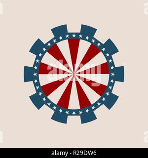 Cog wheel with USA flag elements Stock Vector Image & Art - Alamy