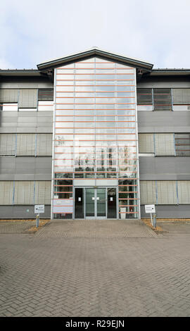 Front entrance to modern office block Merlin Place Cowley Road ...