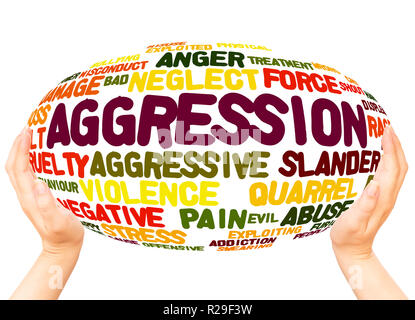 Aggression word cloud concept Stock Photo - Alamy