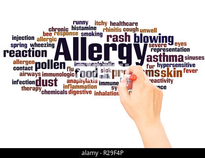 Food allergy word cloud concept Stock Photo - Alamy