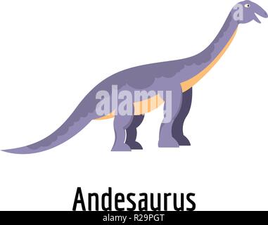 Andesaurus icon. Flat illustration of andesaurus vector icon for web ...