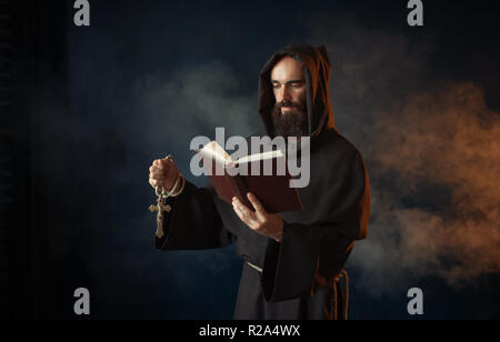 Preaching monk in medieval costume, at a mediaeval market Stock Photo ...