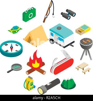 campfire isometric icon vector. campfire sign. isolated symbol ...