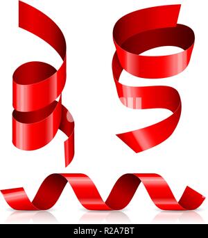 Red ribbons. Streamers Stock Vector Image & Art - Alamy