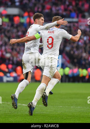 England forward Harry Kane (9) celebrates wininng to the fans after the ...