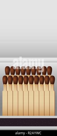 Small matchbox mockup. Realistic illustration of small matchbox vector ...