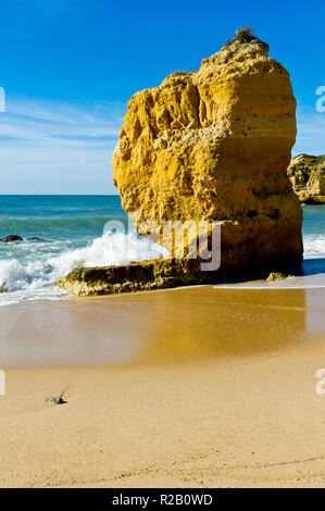 Unusual rock formations, Praia Sao Rafael, Sao Rafael Beach, Algarve ...