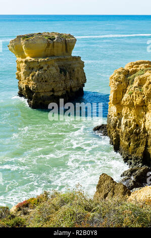 Unusual rock formations, Praia Sao Rafael, Sao Rafael Beach, Algarve ...