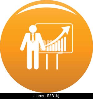 Man with diagram icon. Simplev illustration of man with diagram vector ...