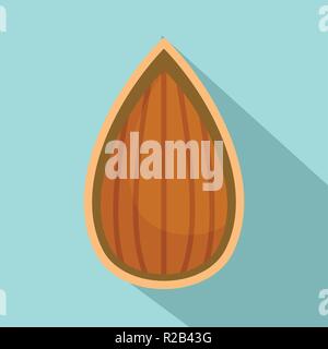 Almond in shell icon, flat style Stock Vector Image & Art - Alamy