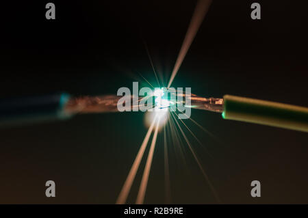 power of electricity - flashover, close-up Stock Photo - Alamy