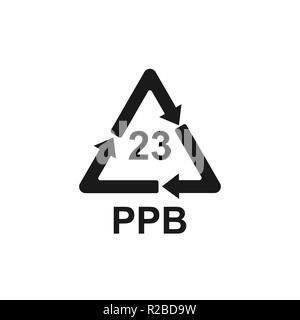 Paper recycling symbol PAP 23 paperboard, vector illustration Stock ...