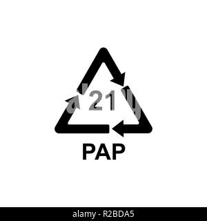Paper recycling symbol PAP 21 cardboard, vector illustration Stock ...