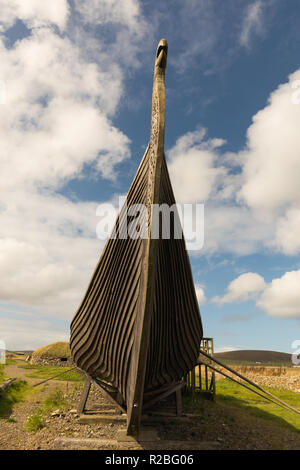 The Skidbladner replica Gokstad Viking ship at Haroldswick on the ...