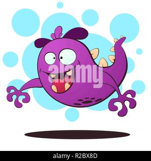 Cartoon pretty funny witch flying on her broom. Halloween vector ...