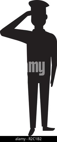 silhouette of man soldier american avatar character Stock Vector Image ...