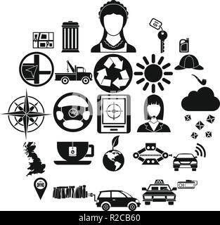 Cabriolet icons set, simple style Stock Vector Image & Art - Alamy