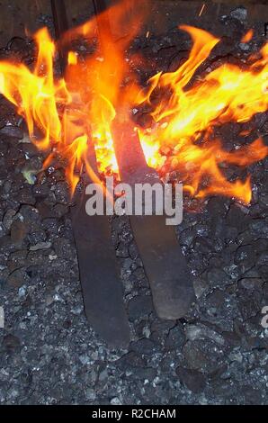 hot iron fire conflagration coal heat fervent smith forge hot iron fire ...