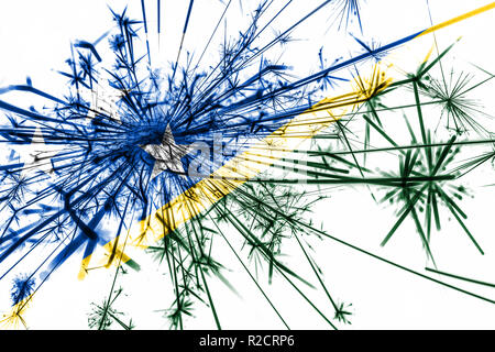Solomon Islands fireworks sparkling flag ball. New Year, Christmas and ...