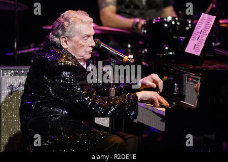 Cerritos, CA, USA. 17th Nov, 2018. Jerry Lee Lewis, 83, performs at the ...