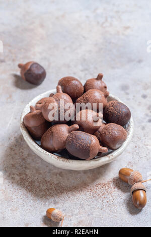 Autumn Fall chocolate cake pops look like acorn Stock Photo - Alamy