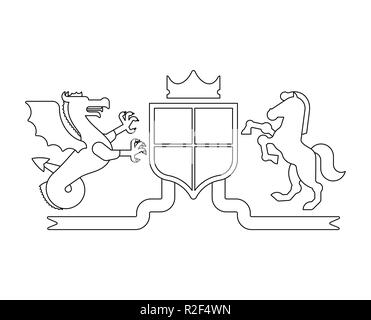Heraldry Wyvern Heraldic Coat of Arms Dragon Stock Vector Image & Art ...