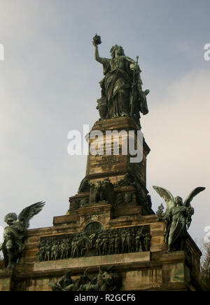 Germania Statue, Niederwald Denkmal monument near Ruedesheim, Hesse ...