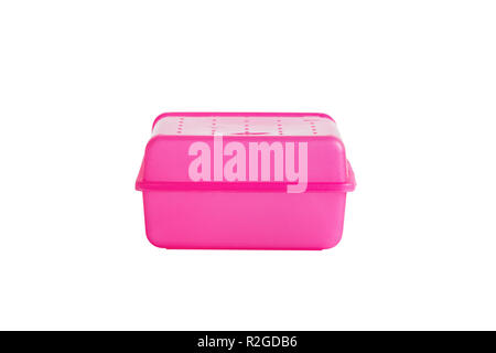 Insulated lunch box. Plastic, pink lunch box Stock Photo - Alamy