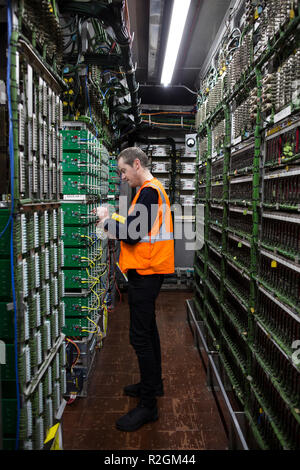 Earl's Court London Underground Station upper relay room, signalling ...