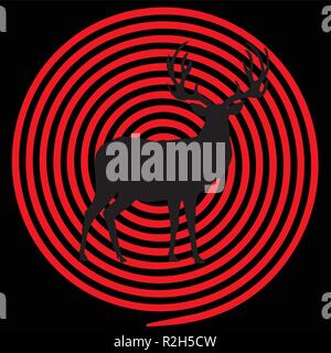 Black and red target. Hunting, shooting sport or achievement symbol ...