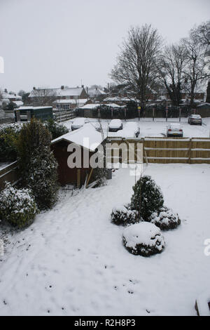 snow filled backyard in Europe Stock Photo - Alamy