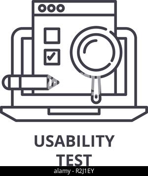 software testing linear icon, sign, symbol, vector on isolated ...