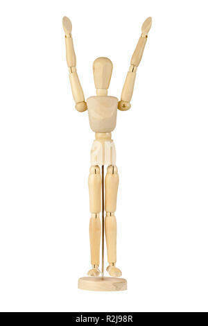 Wooden stickman with open arms Stock Photo - Alamy