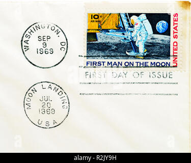 American commemorative cover for the first man on the moon, postmarked ...