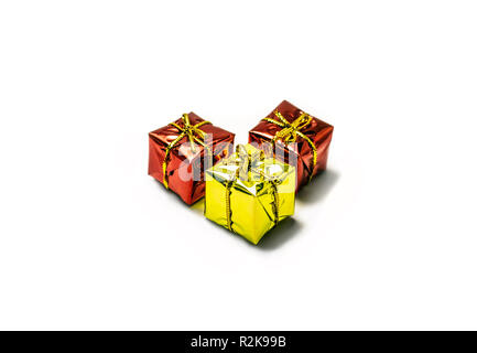 two red presents isolated on white Stock Photo - Alamy