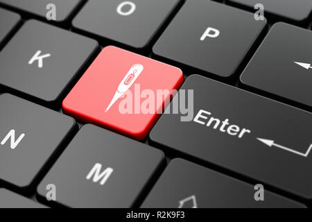 Healthcare concept: Thermometer on computer keyboard background Stock ...