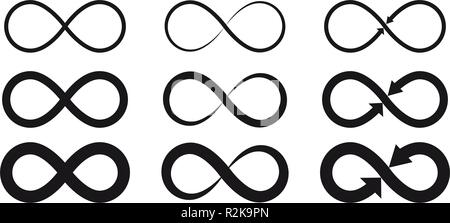 Infinity symbols. Eternal, limitless, endless, life icons or signs ...