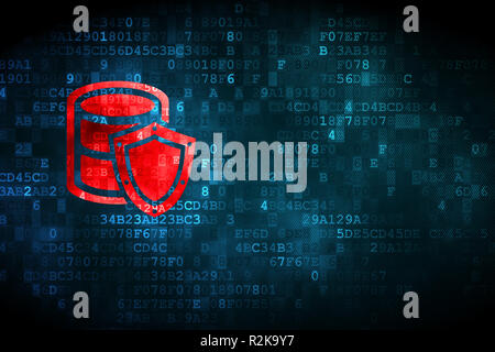 Programming concept: Database With Shield on Digital background Stock ...