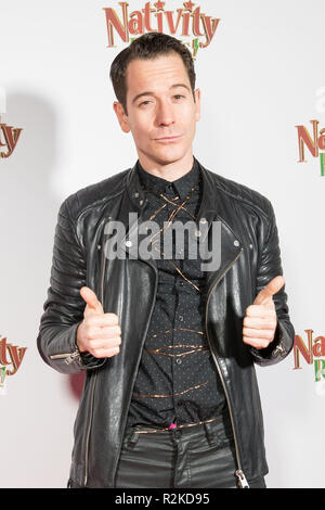 Gabriel Vick arrives at the premiere of Nativity Rocks! at the Odeon ...