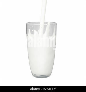 3D Render of glass of milk splash Stock Photo - Alamy