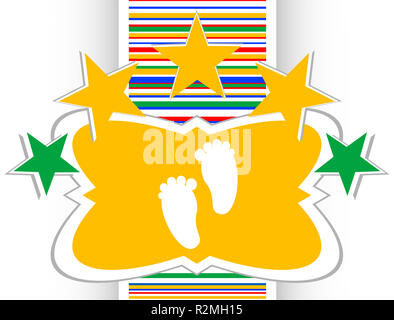 Footprint icon isolated on glossy orange round button abstract ...