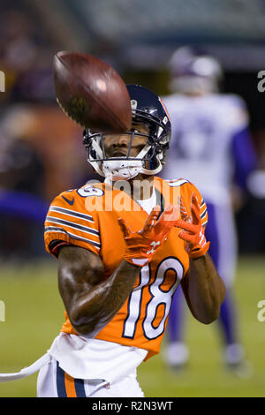 November 18, 2018: Chicago, Illinois, U.S. - Bears #18 Taylor Gabriel ...