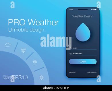 Weather forecast - modern line design icons set Stock Vector Image ...