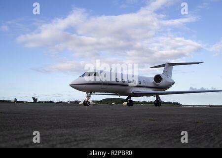 The Grey Ghost, a C-20G aircraft, arrives aboard Marine Corps Air ...